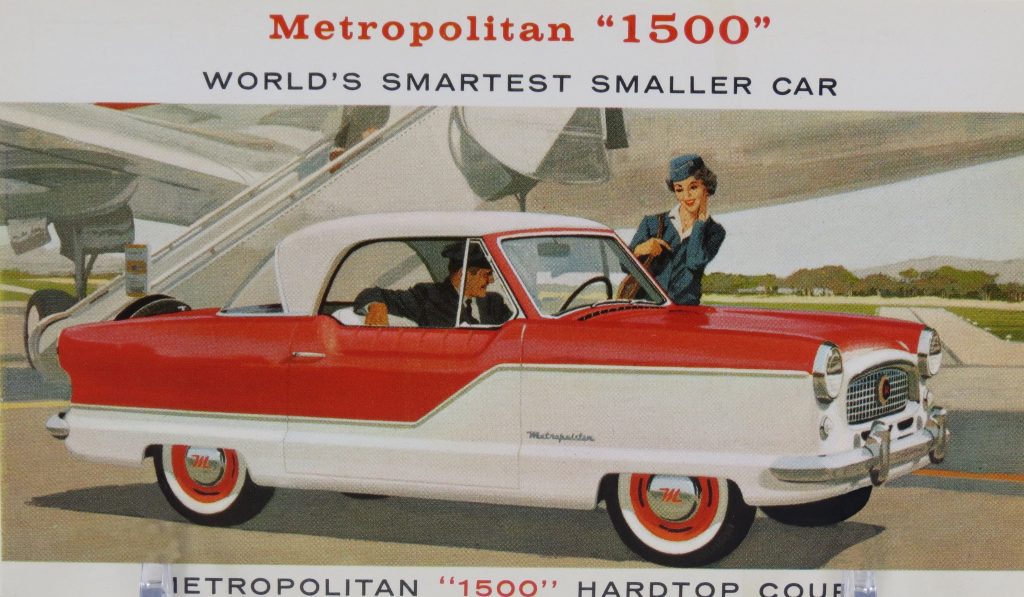 AMC Metropolitan postcard (red/white hardtop) – 1960 | Metropolitan Pit ...