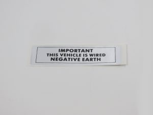 Negative ground sticker | Metropolitan Pit Stop